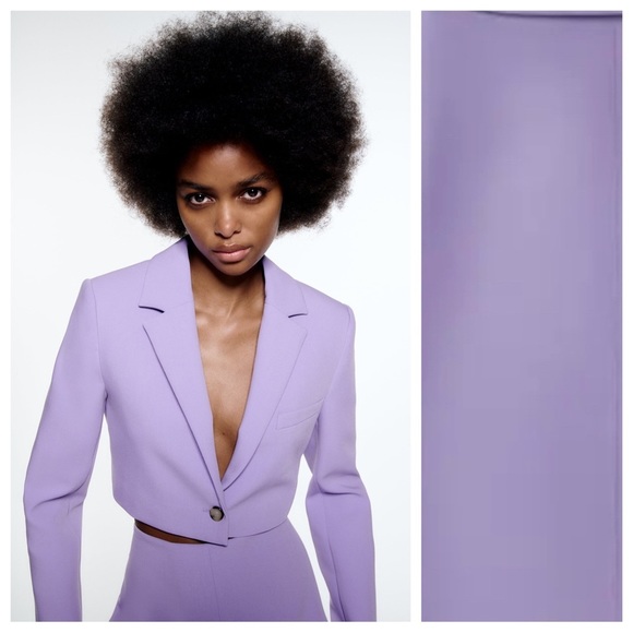Zara | Jackets & Coats | Nwot Zara Light Lilac Cropped Blazer Size L ...